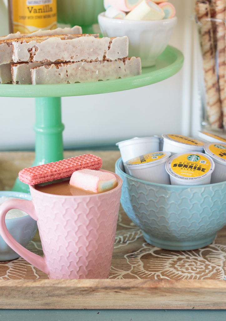 Spring Coffee Bar and Mug Rack Ideas & Decorations